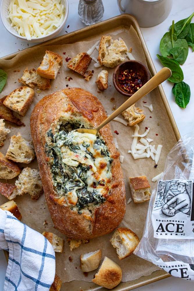 Rustic Italian Oval Spinach Dip – ACE Bakery®